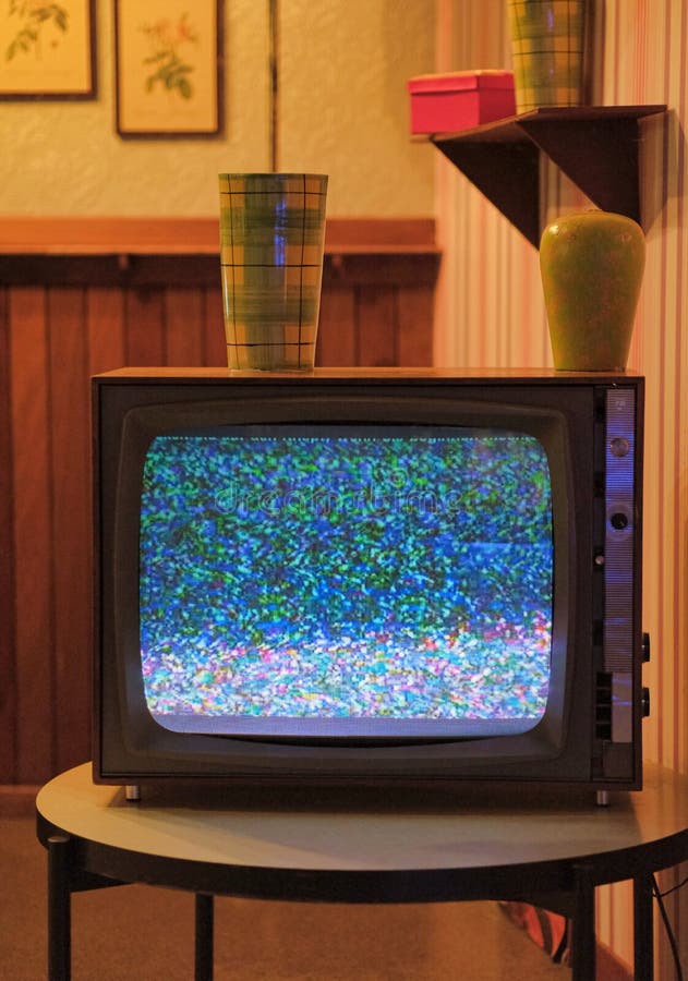 Television in a Sixties Room Old Vintage Style Stock Photo - Image of ...