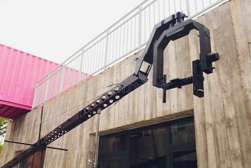 Television Studio with Jib Camera and Lights - Camera on a Crane ...