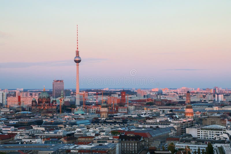 The Television Tower in Berlin after Sunset, Berlin,german Editorial ...