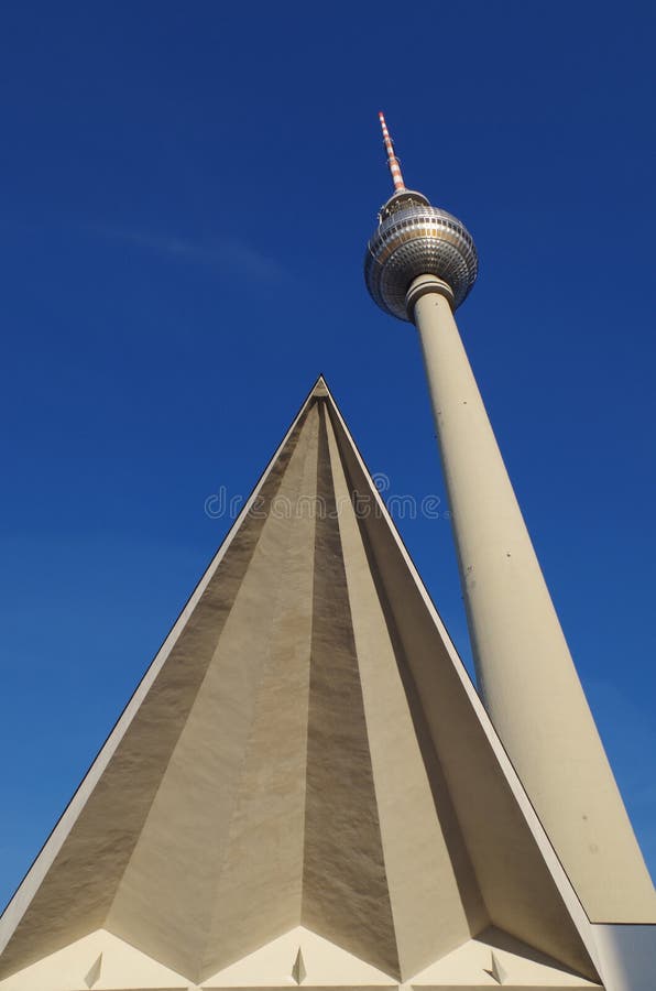 Television tower in berlin stock image. Image of television - 51657003