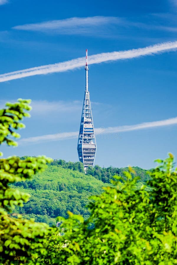 Television Tower in Bratislava, Slovakia Stock Image - Image of green ...