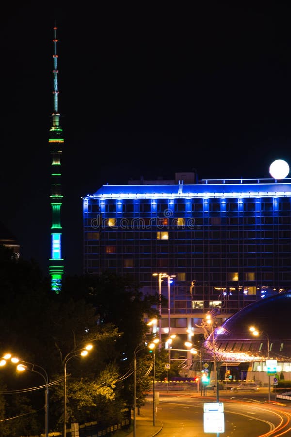 Television Tower at Summer Night Stock Image - Image of nature ...