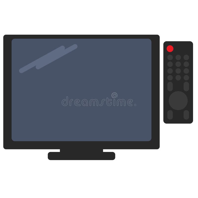 Television and Tv Remote Vector Illustration Stock Vector ...