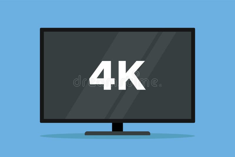 Television Vector Icon Set. 4K TV Symbol, Vector Illustration Stock ...