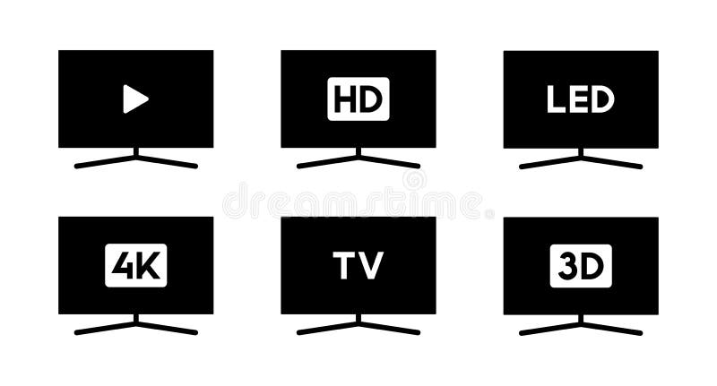 Television Vector Icon Set. Smart TV Symbol, Vector Illustration Stock ...