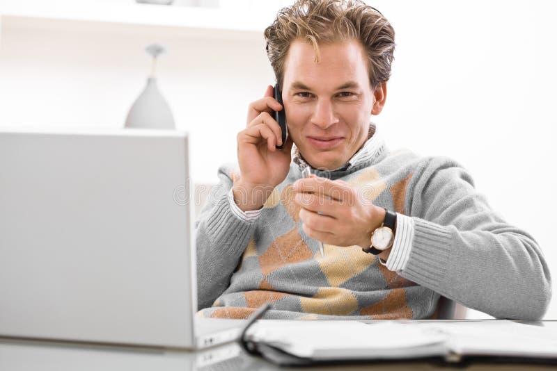 Telework from home stock image. Image of cellular, call - 8339663