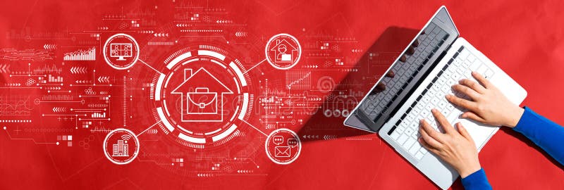 Telework Theme with Person Using a Laptop Stock Image - Image of ... Telework Theme with Person Using a Laptop Stock Image - Image of ...