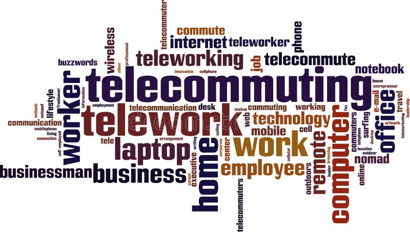 Telework word cloud stock vector. Illustration of employee - 212145601