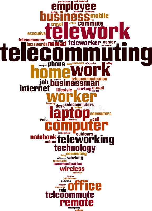 Telework word cloud stock vector. Illustration of business - 156651431