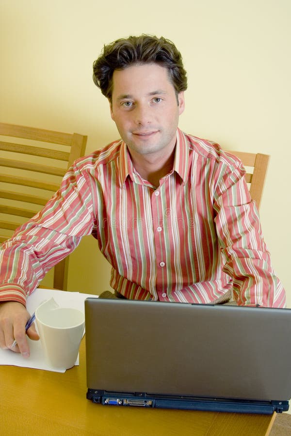 Telework - Working home stock photo. Image of coffee, computer - 789282