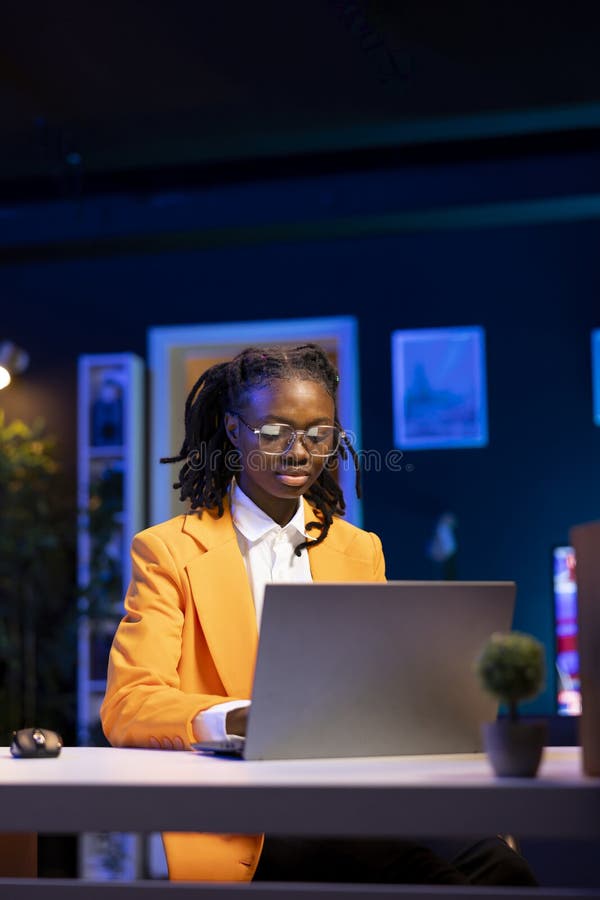 Teleworker Home Office Editing Documents Notebook Stock Photos - Free ...