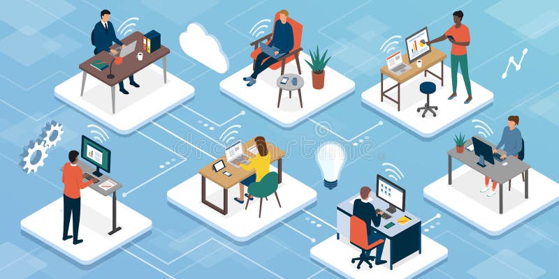 Teleworking Stock Illustrations – 2,280 Teleworking Stock Illustrations ...