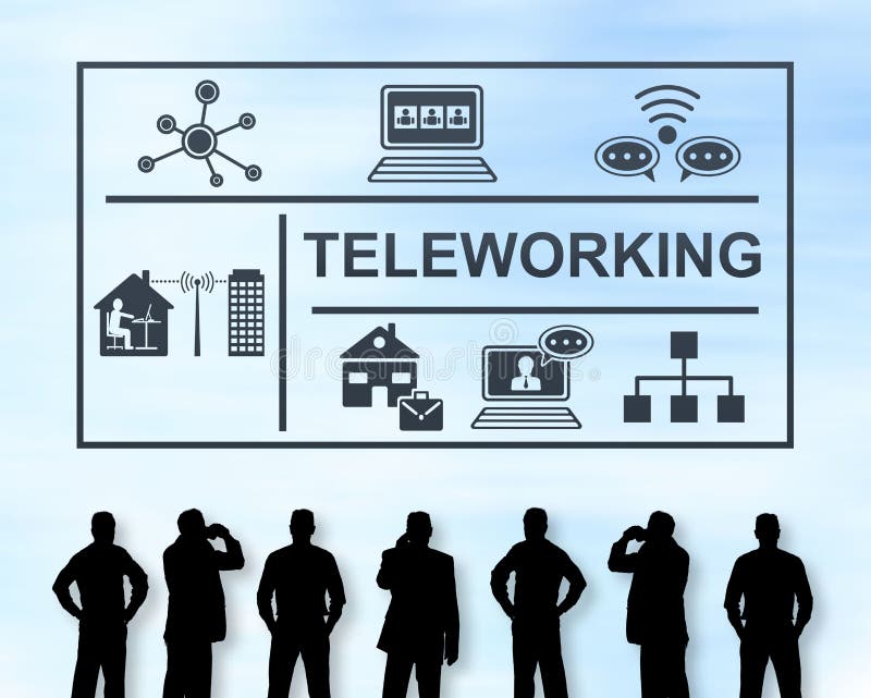 Teleworking Concept on a Wall Stock Photo - Image of work, working ...