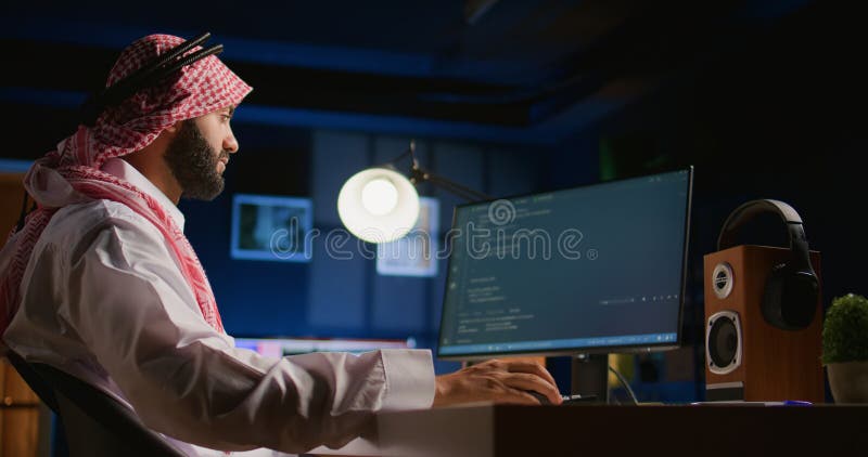 Teleworking Employee Writing Script Code Stock Image - Image of ...