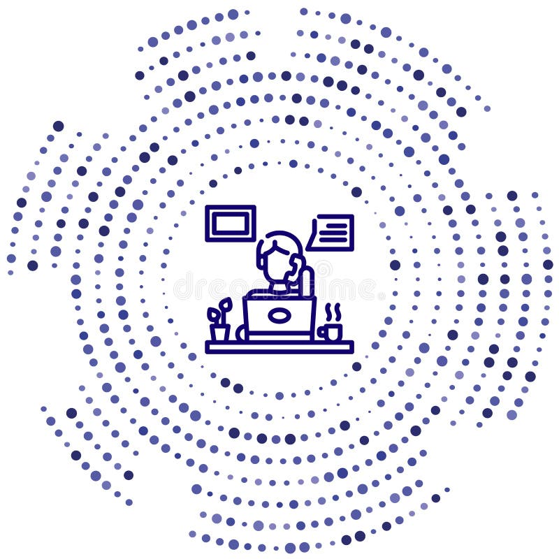 Teleworking Vector Icon. Teleworking Editable Stroke Stock Vector ...