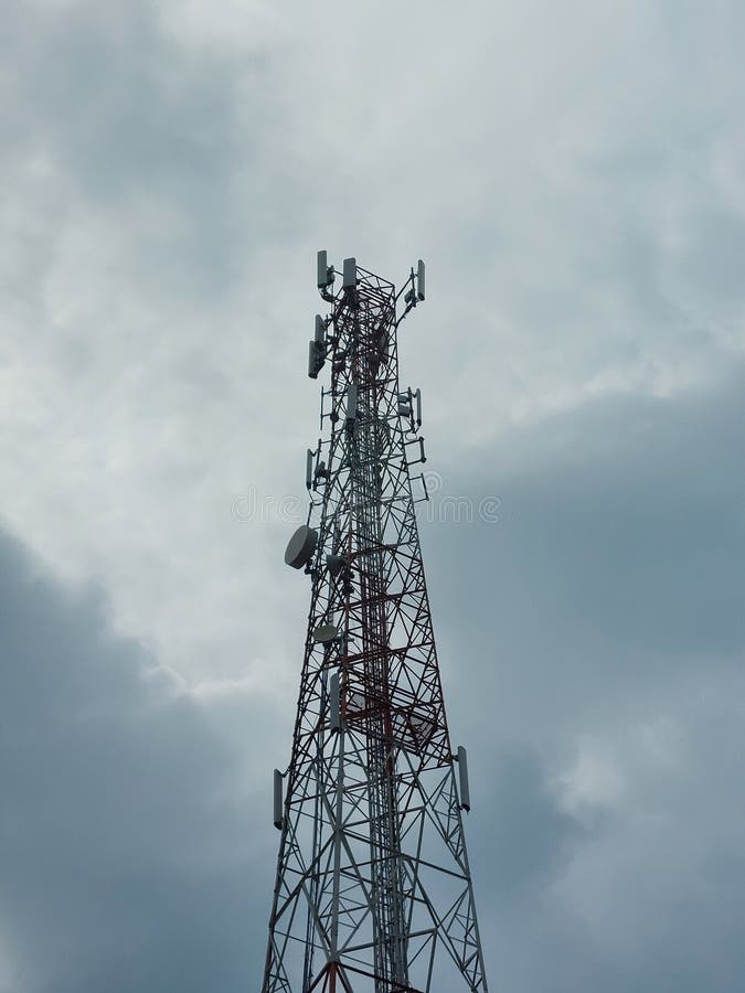 Telkomsel Network Tower stock photo. Image of telecommunications ...