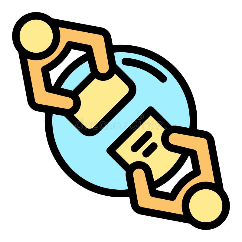 Teller and Client Icon Color Outline Vector Stock Vector - Illustration ...