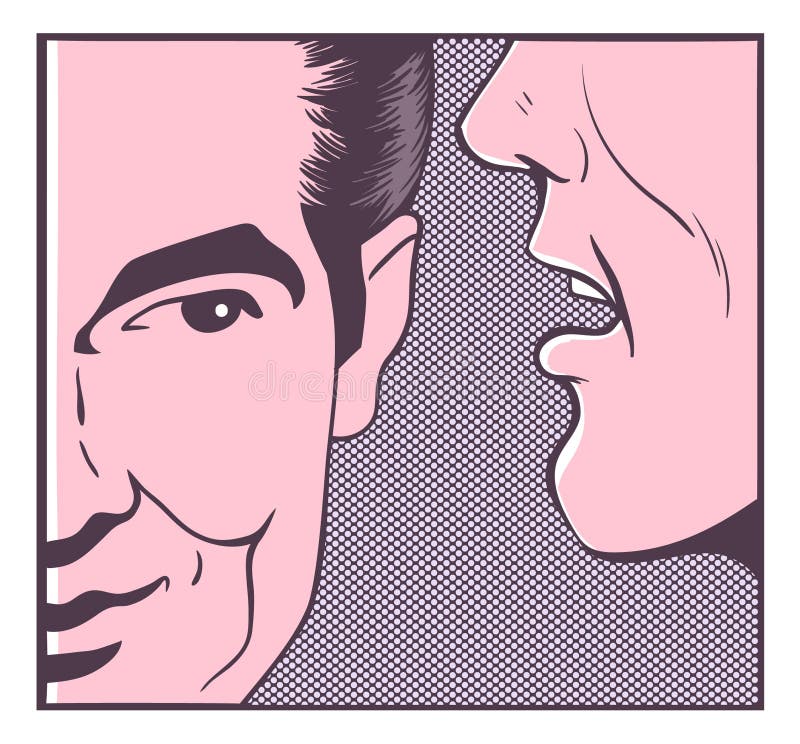 Telling a secret stock illustration. Illustration of design - 73778703