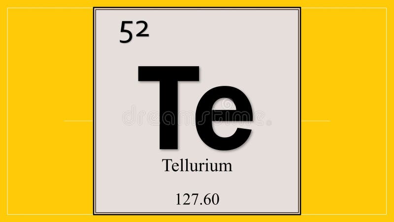 Tellurium Chemical Element Symbol on Yellow Abstract Background Stock ...