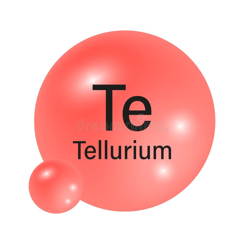 Tellurium Element Icon. Red Gradient Sphere. Atomic Symbol Te. Vector ...