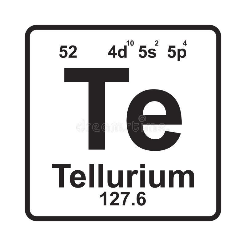 Tellurium As Element 52 of the Periodic Table 3D Illustration on Blue ...