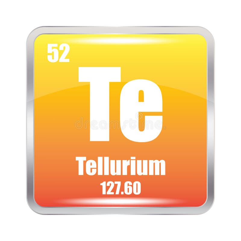 Tellurium Icon. Te Chemical Element. Atomic Number 52. Mass 127.60 ...