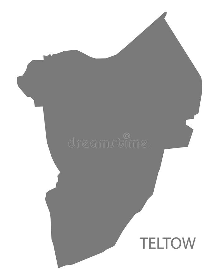 Teltow German City Map Grey Illustration Silhouette Shape Stock Vector ...