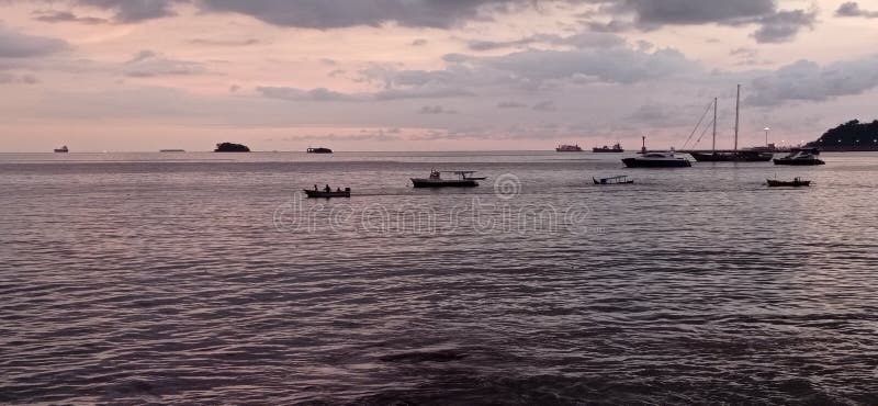 Teluk Bayur padang stock image. Image of wave, morning - 223495251