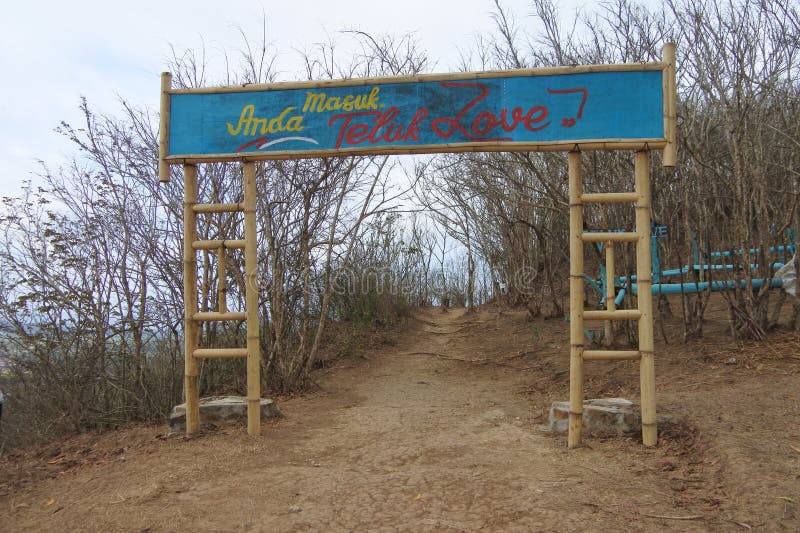 Sign Board at the Top of Teluk Cinta in Jember, Indonesia. Editorial ...