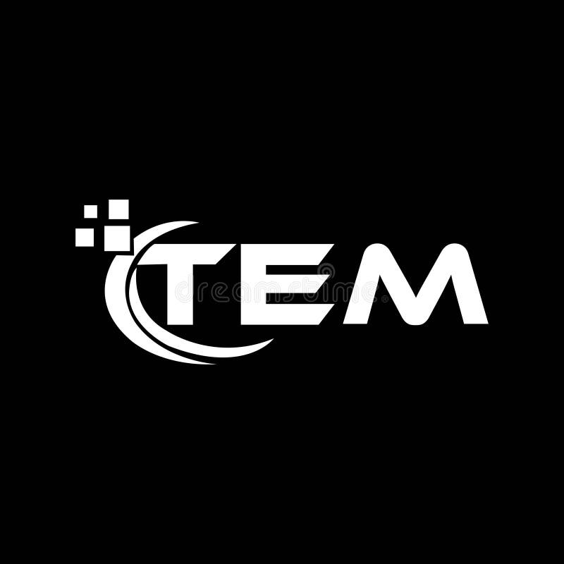 TEM Letter Logo Design on Black Background. TEM Creative Initials ...