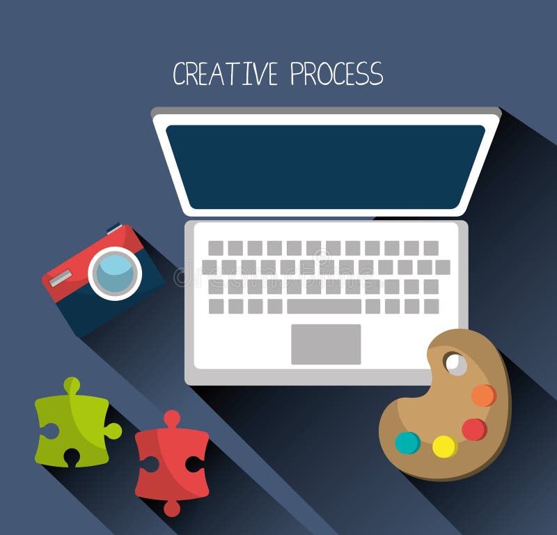 Tema De Proceso Creativo Del Diseño Gráfico Ilustración del Vector ...