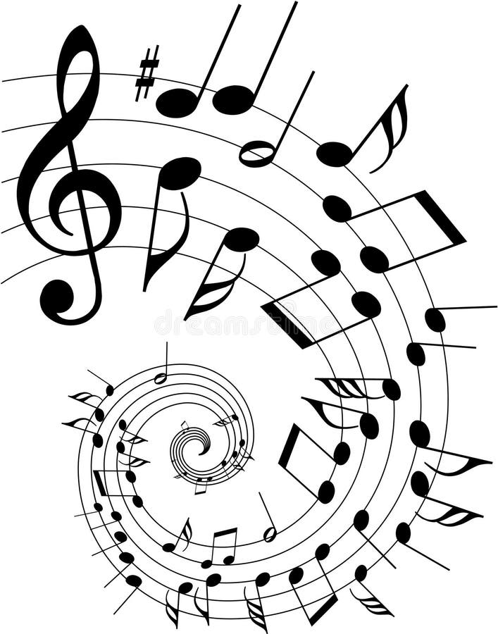 Note musicali illustrazione vettoriale. Illustrazione di creativo - 7544001