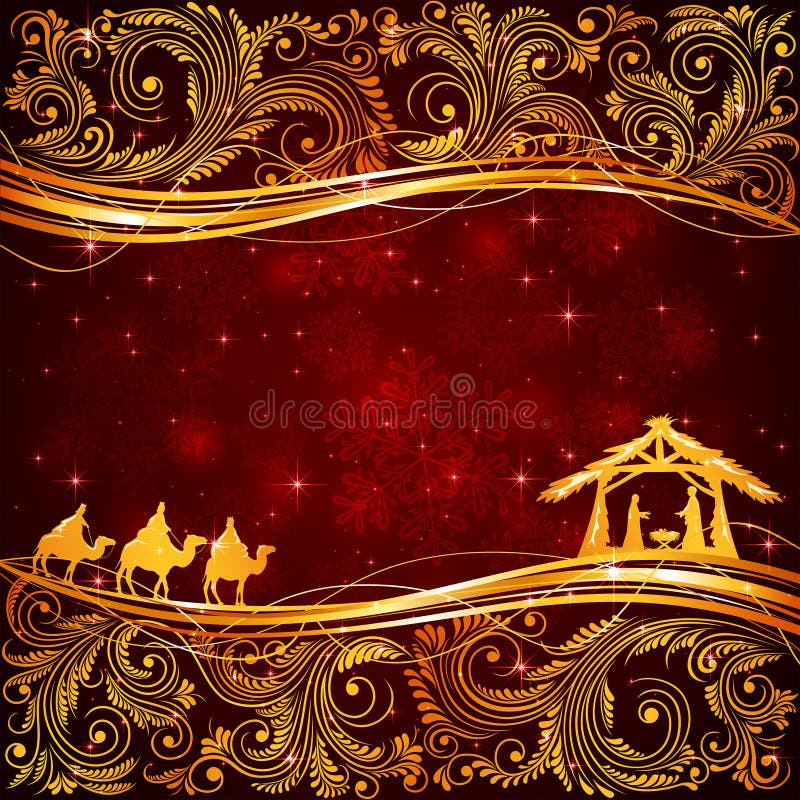 Tema Do Natal Com Elementos Florais Ilustração do Vetor - Ilustração de ...