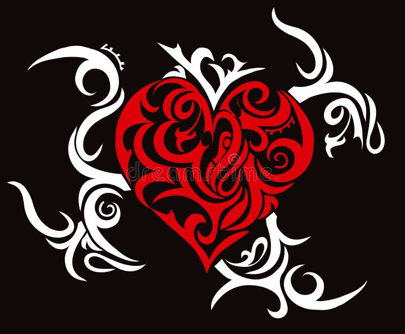 Corazón tribal ilustración del vector. Ilustración de tribal - 10355756