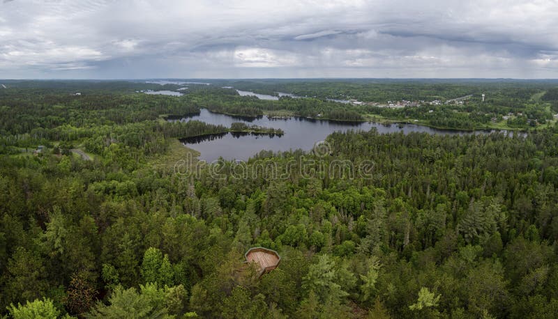 Temagami Area from the Fire Tower, Ontario Stock Photo - Image of ...