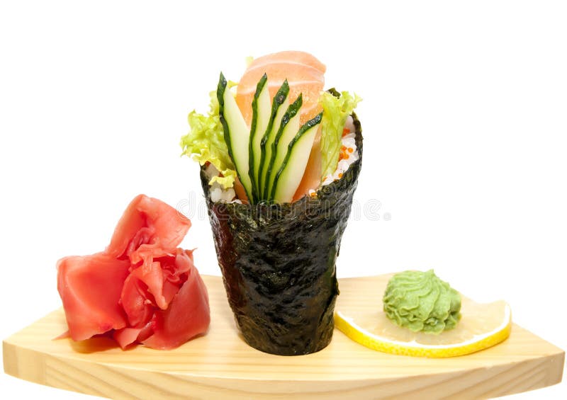 Temaki foto de archivo. Imagen de llano, alimento, asia - 35928916