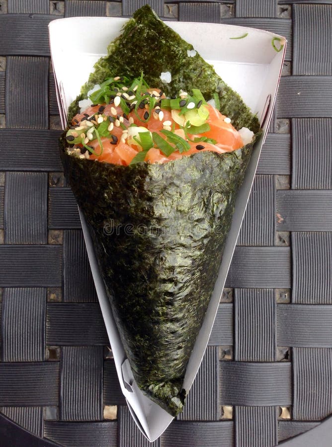 Temaki sushi stock photo. Image of roll, traditional, rolled - 4037108