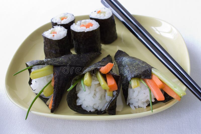Temaki Sushi stock image. Image of nori, celery, selective - 12529345