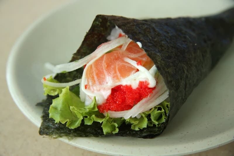 Temaki sushi stock image. Image of nutritious, asia, arrangement - 5155507