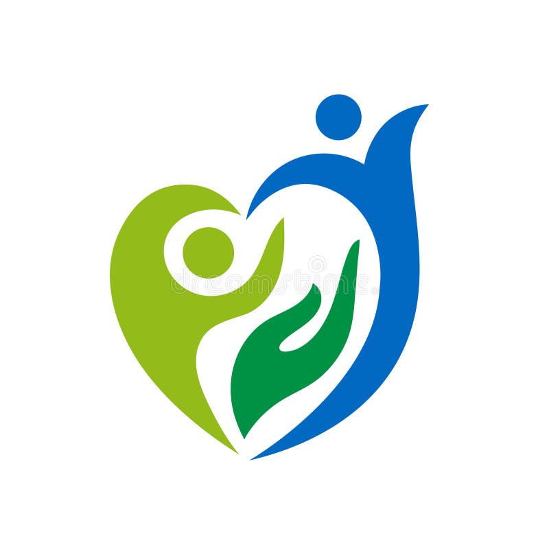 People Wellness Woman, Children Charity Logo Icon. Stock Illustration ...