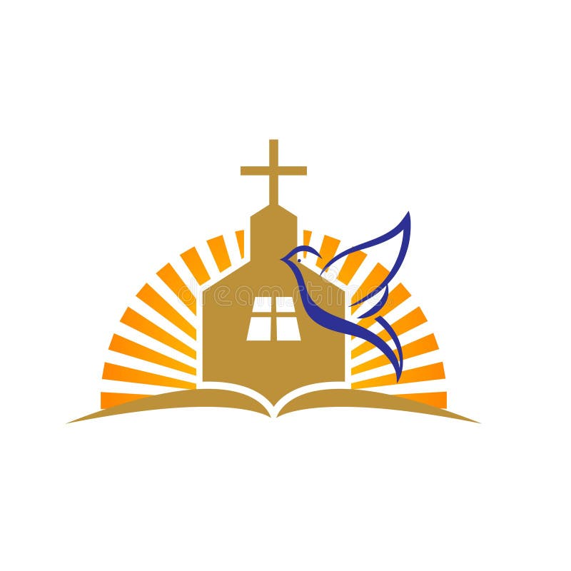 Church with Dove Logo Icon. Stock Vector - Illustration of creating ...