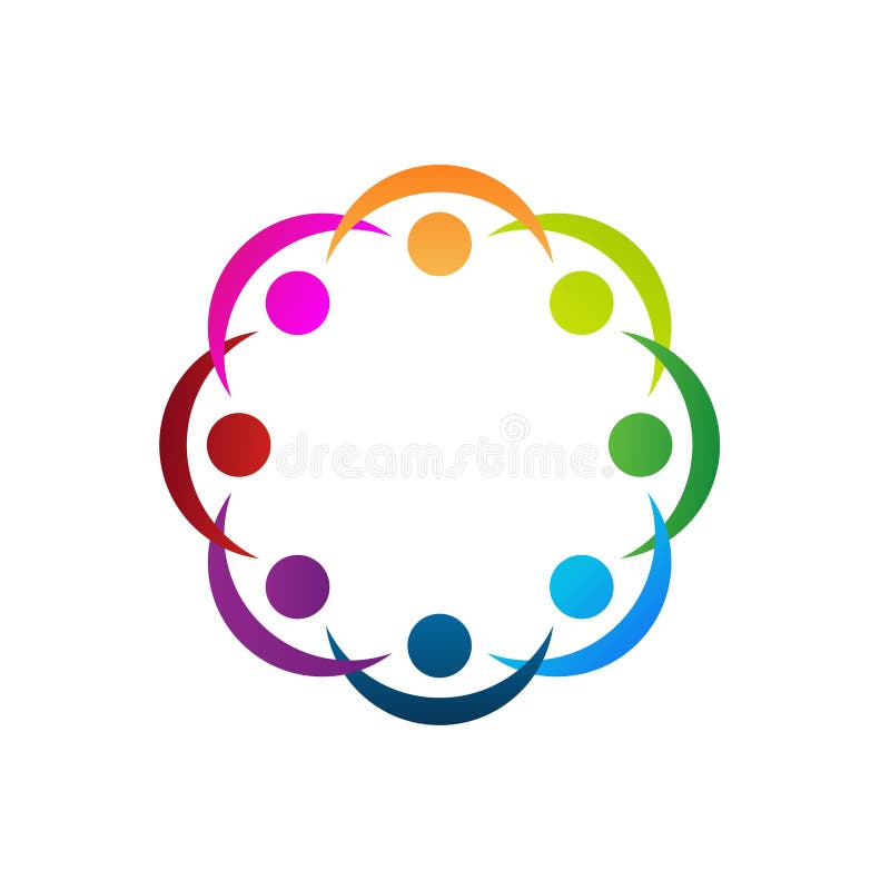 Colourful Community Recycle Circle. Stock Illustration - Illustration ...
