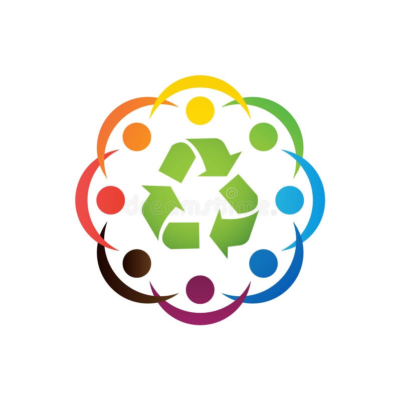 Colourful Community Recycle Circle. Stock Vector - Illustration of ...
