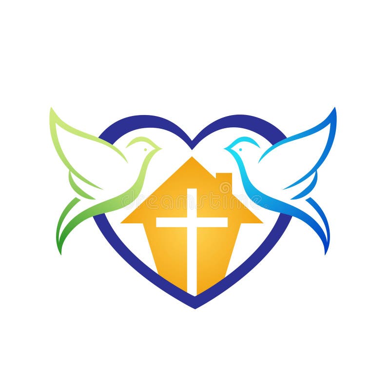 Church with Dove Logo Icon. Stock Vector - Illustration of fracture ...
