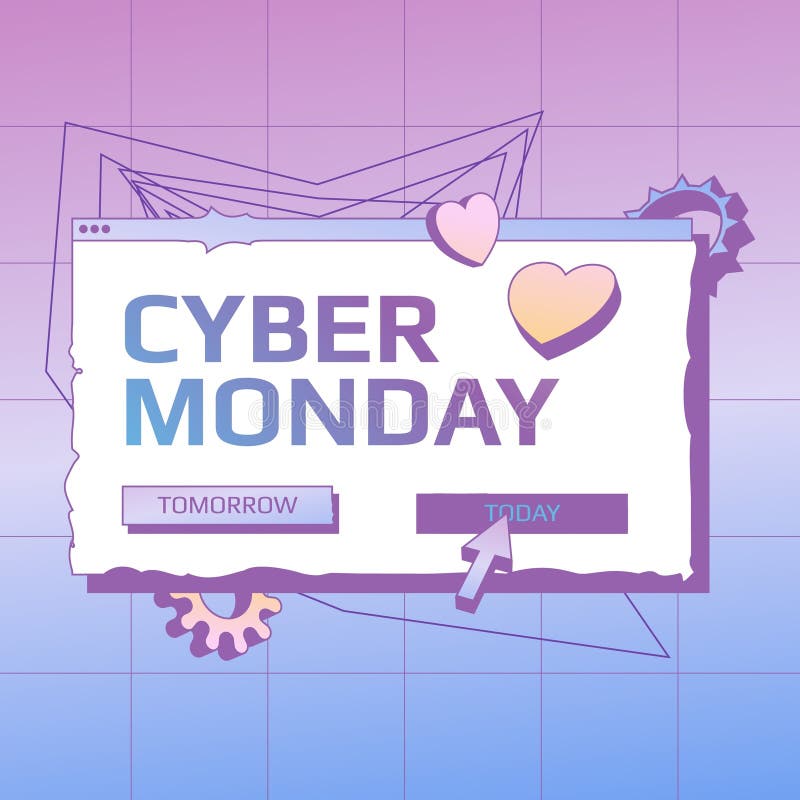 Tempate Design Cyber Monday Banner. 90s Interface Style. Retro Design ...