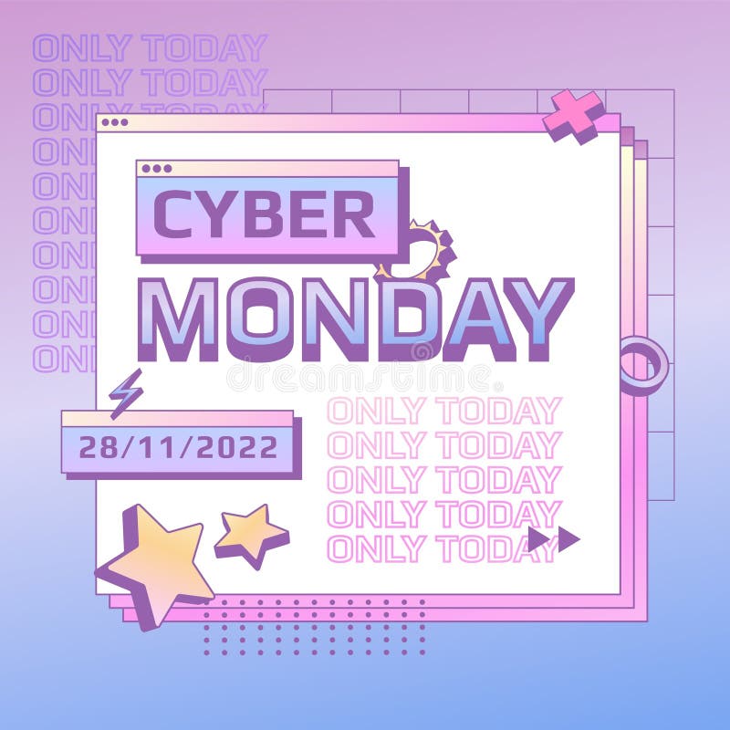 Tempate Design Cyber Monday Banner. 90s Interface Style. Retro Design ...