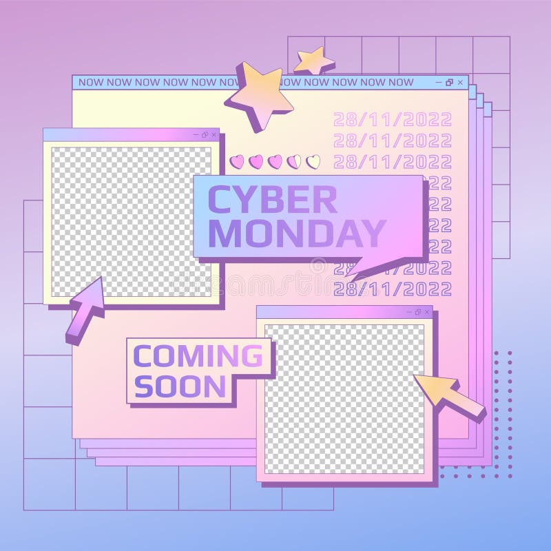 Tempate Design Cyber Monday Banner. 90s Interface Style. Retro Design ...