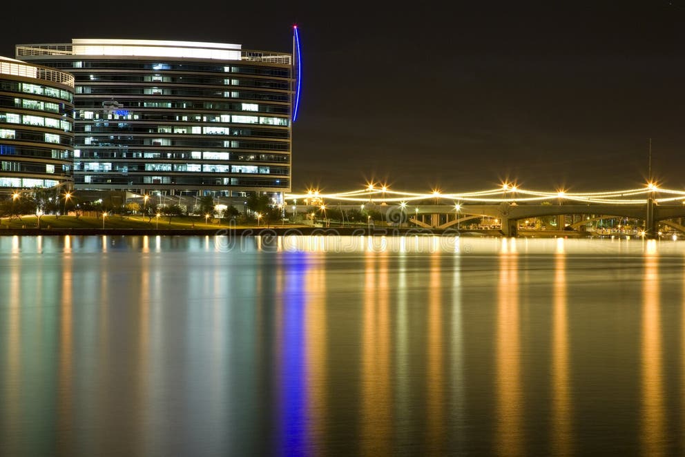 Tempe Arizona Skyline at Night Stock Photo - Image of scenic, town: 5723012
