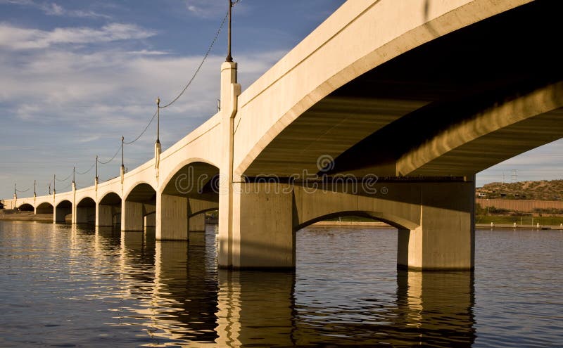 Tempe Mill Avenue Bridge stock photo. Image of salt, reflection - 8609258