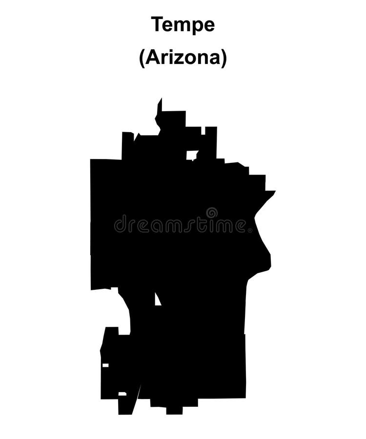 Tempe outline map stock vector. Illustration of tourism - 357151030